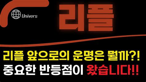 리플 코인 리플 앞으로의 운명은 뭘까 중요한 반등점이 왔습니다 Youtube