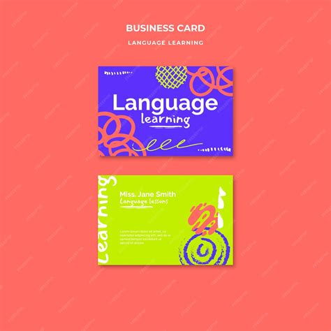 Free Psd Language Learning Business Card Template