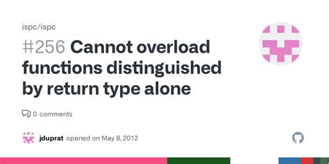 Cannot Overload Functions Distinguished By Return Type Alone · Issue