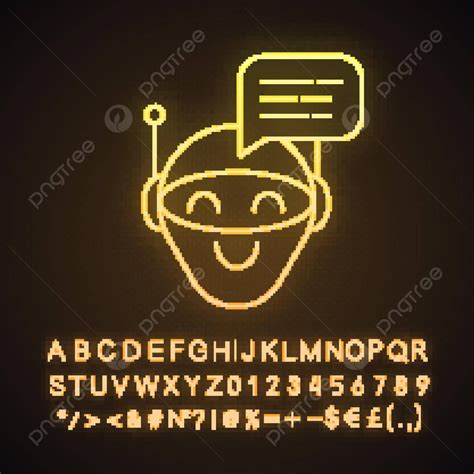 Chatbot Message Neon Light Icon Talkbot Window Symbol Vector Talkbot
