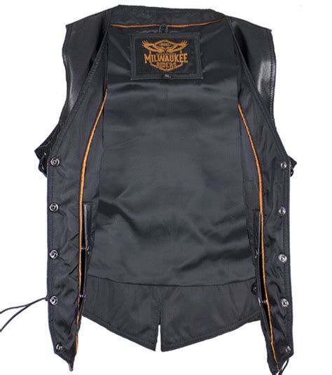 Womens Leather Motorcycle Vest Womens Black Leather Motorcycle Vest