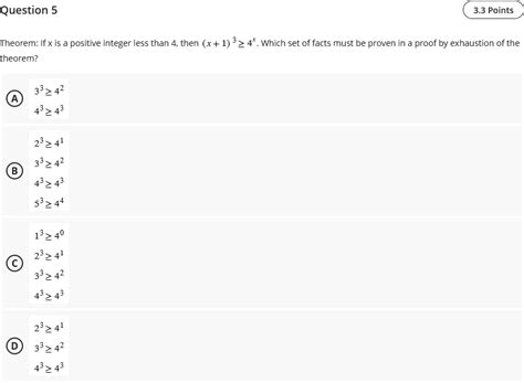 Solved Theorem If X Is A Positive Integer Less Than 4 Then