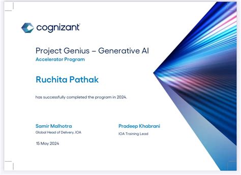 ruchita pathak on linkedin completed another step in my gen ai