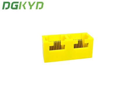 0 6u Dual Port Rj45 Socket 180 Degree Tongue Without Led 8 Pin