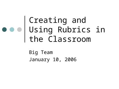 Ppt Creating And Using Rubrics In The Classroom Dokumentips
