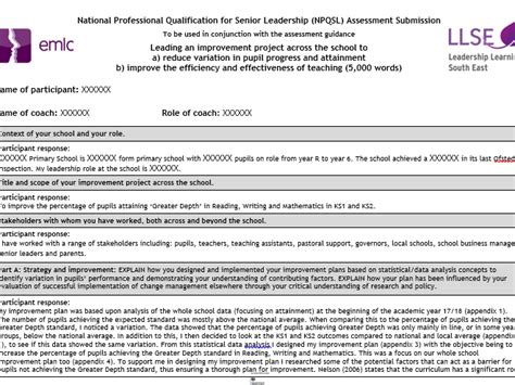 Completed Npqsl Assignment Teaching Resources