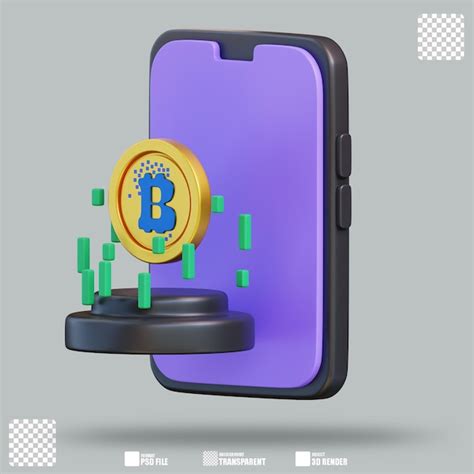 Premium Psd 3d Illustration Cryptocurrency Mobile App 2