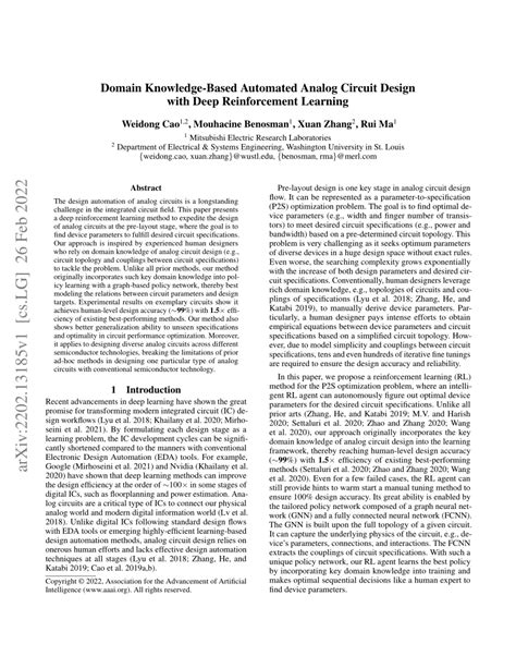 Pdf Domain Knowledge Based Automated Analog Circuit Design With Deep