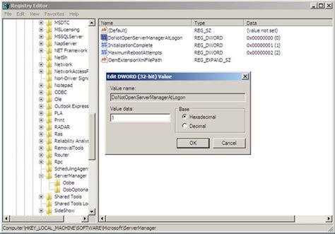 disable server manager from loading at startup in windows 2008 server