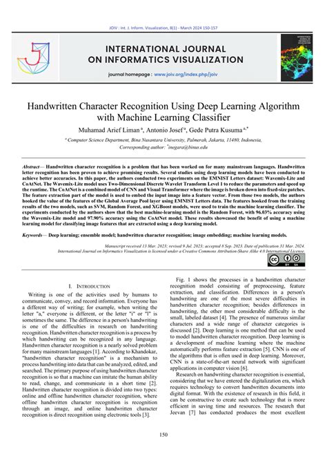 Pdf Handwritten Character Recognition Using Deep Learning Algorithm With Machine Learning