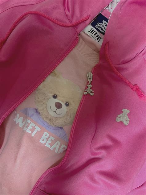 빈티지 딸기우유 곰돌이 키치 갸루 윌슨 후드집업 핑크 코디 세트💗 후루츠패밀리