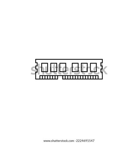 Ram Random Access Memory Icon Line Stock Vector Royalty Free