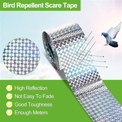 4 Pcs Reflective Bird Repellent Device And 262 Ft Bird Repellent Tape