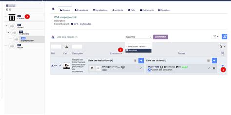 Amélioration Gestion De La Suppression Des Risques Sur Les Unités Et Groupement · Issue