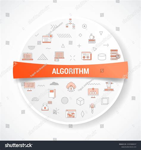 Algorithm Concept Icon Concept Round Circle Stock Vector Royalty Free