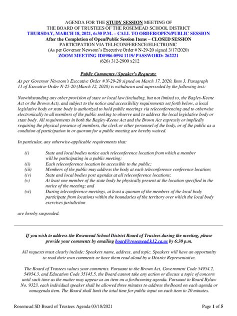 Fillable Online After The Completion Of Openpublic Session Items Closed Session Fax Email Print