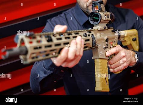 Nuremberg Germany 24th Feb 2025 A Man Holds The G95 Ka1 Assault