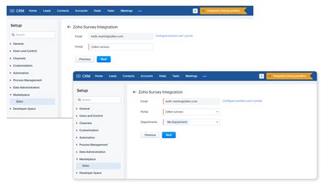 survey integration in sandbox zoho crm
