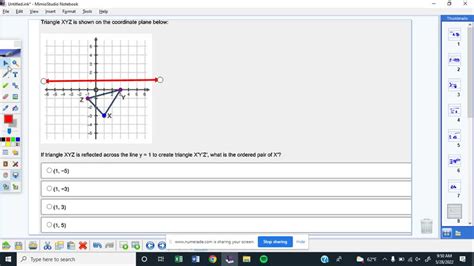 Solved If Triangle Xyz Is Reflected Across The Line Y 1 To Create