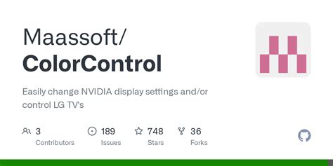 GitHub Maassoft ColorControl Easily Change NVIDIA Display Settings And Or Control LG TV S