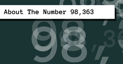 About The Number 98363