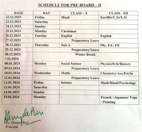 Pre Board Syllabus Class 10 12 2023 24