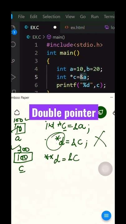 Double Pointer In C Programming Shorts Programming Cprogramming Programmingshorts Placement