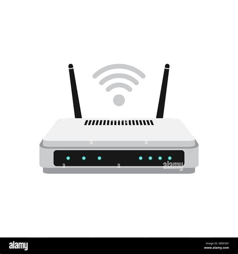 Modern Broadband Internet Router Switch Modem 3d Style Isolated On White Background Stock Vector