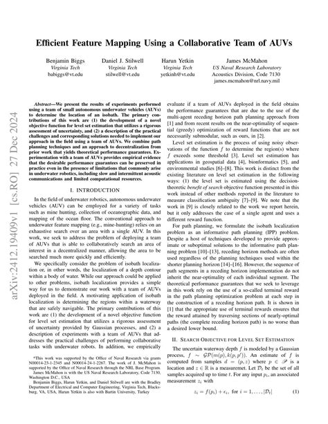 Efficient Feature Mapping Using A Collaborative Team Of Auvs