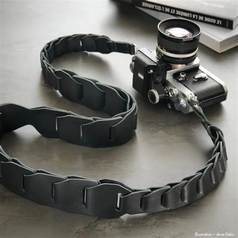 Kameragurt Aus Schwarzem Full Grain Leder Von Rock N Roll 125cm Siolex Fotozubehör