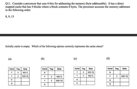 Solved Consider A Processor That Uses 6 Bits For Addressing