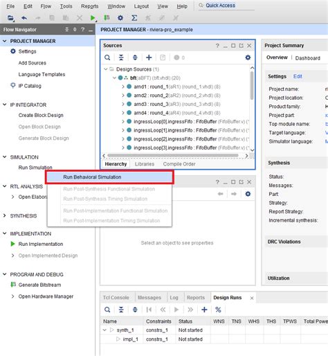 Starting Riviera Pro As Default Simulator In Xilinx Vivado Application Notes Documentation
