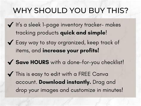 Editable Inventory Tracker Product Inventory Template Inventory