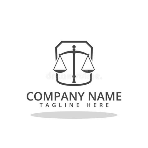 Scale Justice And Shield Icon With Shadow Stock Illustration