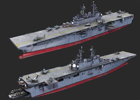 3d Model Usa Wasp Class Amphibious Assault Ship Lhd