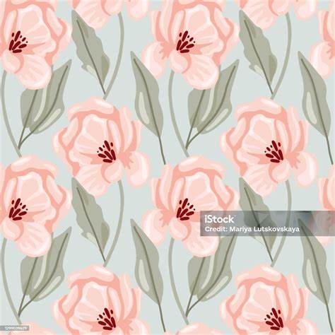 파스텔 모란 매끄러운 패턴 손으로 그린 우아함 보헤미안 스타일의 식물 배경 꽃과 부드러운 색상 현대 벡터 장식 직물 포장지 벽지 플로럴 텍스처 프린트 패브릭 전원주의에 대한