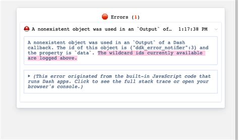 Provide Wildcard Ids In Error Message · Issue 1226 · Plotlydash · Github