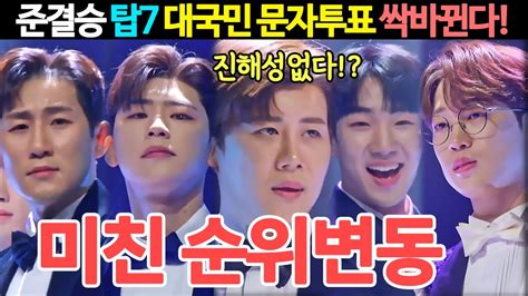 미스터트롯2 준결승 탑7 대국민 문자투표 미친 순위변동 일어난다 진해성 순위이탈 괜찮을까 탑10 결승진출자 진해성 안성훈 박지현 최수호 나상도 박성온 송도현 추혁진