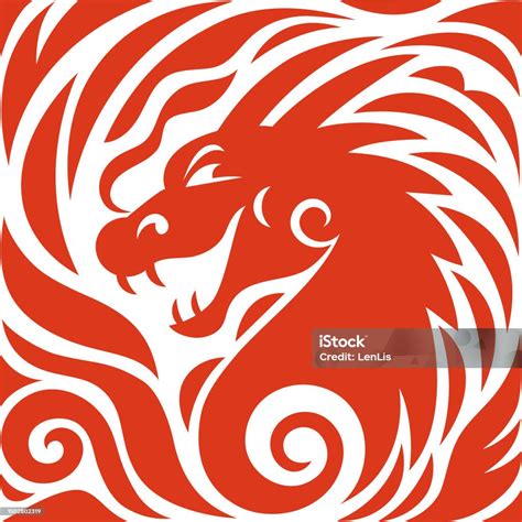 2024년 새해 복 많이 받으세요 용의 해 2024년의 상징 인사말 카드 엠블럼 라운드 라벨 디자인 빨간색과 흰색 2024년에 대한 스톡 벡터 아트 및 기타 이미지 Istock