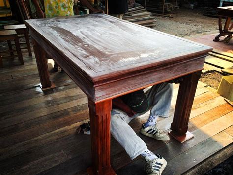 โต๊ะไม้มะค่าแผ่นเดียว หนา 3 ร้านเปี๊ยกไม้เก่า P E A K