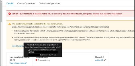 Unable To Retrieve Available Updates In Openshift 4 Red Hat Customer Portal