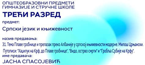 Тема Плаве гробнице и прелазак преко Албаније у српској књижевности модерне Милош Црњански