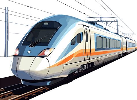 透明背景高清动车插画素材