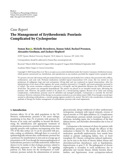 Eritroderma Psoriasis Jurnal Pdf Psoriasis Creatinine