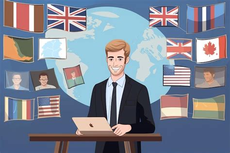 Illustration Of Virtual Language Class Vector Premium Ai Generated Vector