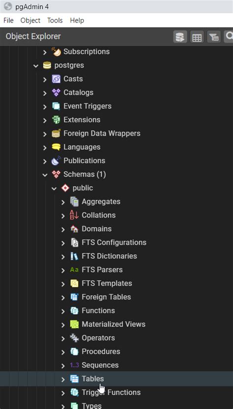 Show Tables In Postgresql Pgadmin At David Swett Blog