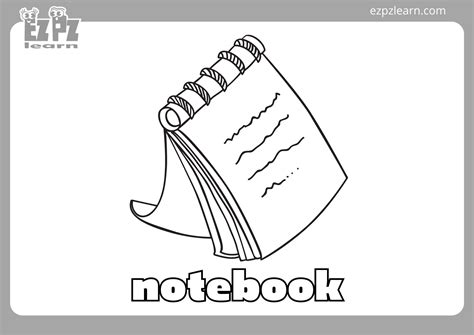Notebook Coloring Page Ezpzlearn Com