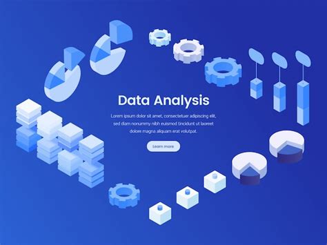 Premium Vector Data Analysis Isometric Landing Page