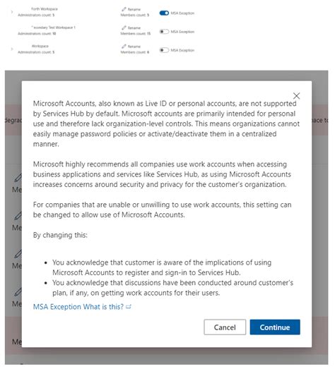 Workspaces In Microsoft Services Hub Microsoft Learn