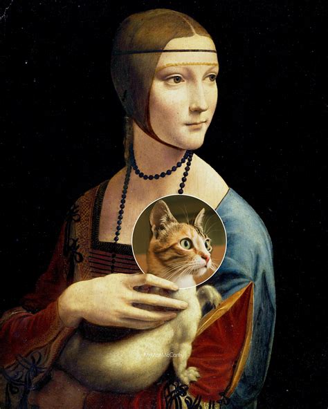 Lady With An Ermine Cat Art Print Leonardo Da Vinci Classic Fine Art